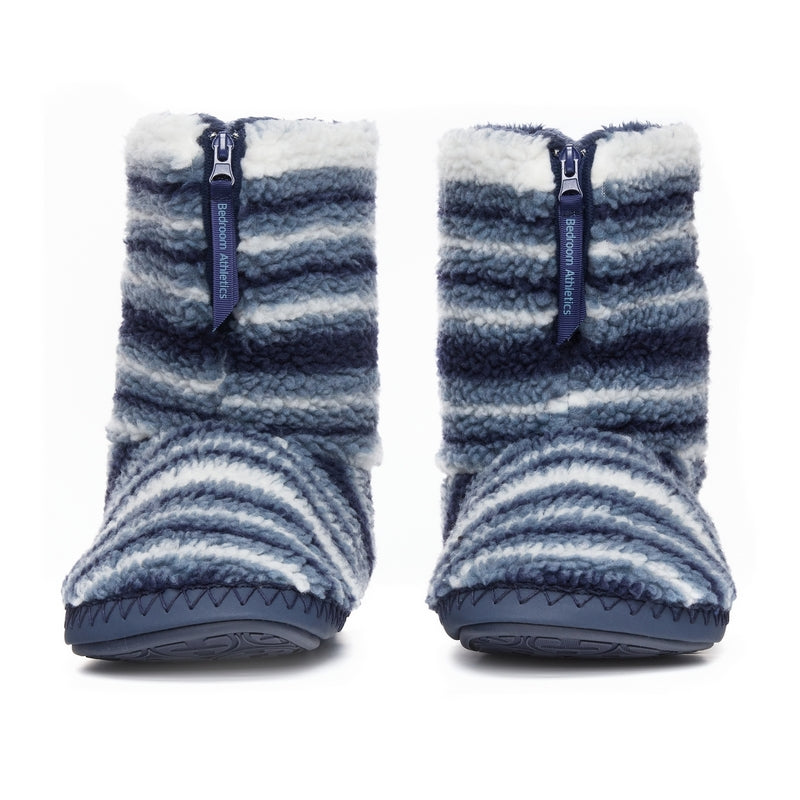 Teddy - Sherpa Slipper Boot - Blue Stripe – Bedroom Athletics