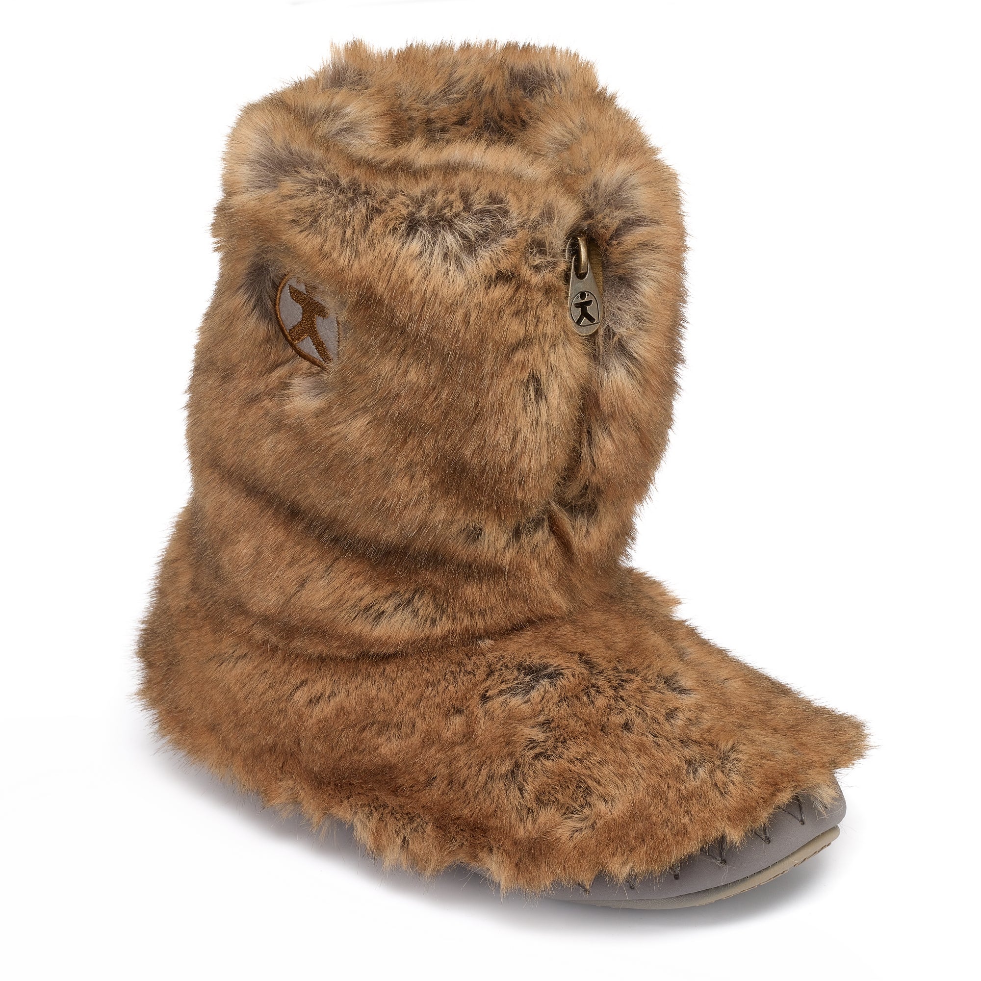 Cole - Short Luxury Faux Fur Boot - Weasel – Bedroom Athletics