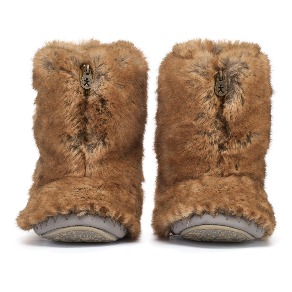 Cole - Short Luxury Faux Fur Boot - Weasel – Bedroom Athletics