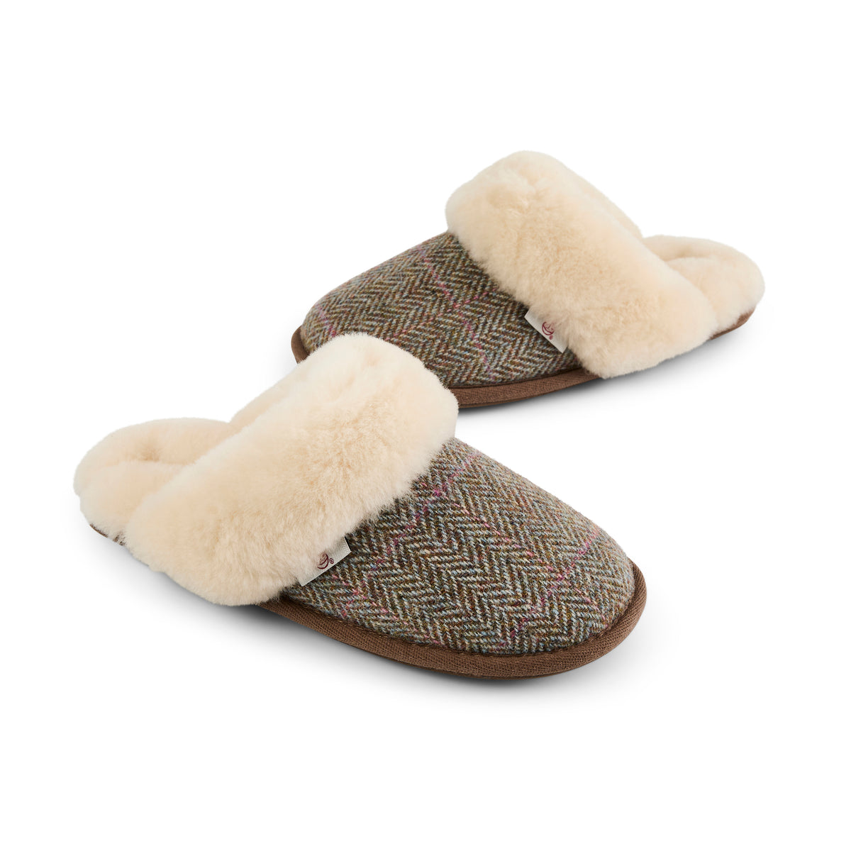 Kate Oat Pink POW - Harris Tweed Mule – Bedroom Athletics